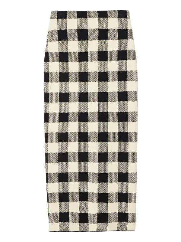 Posse Pippa Checked Jacquard-knit Maxi Skirt - Traditional Check