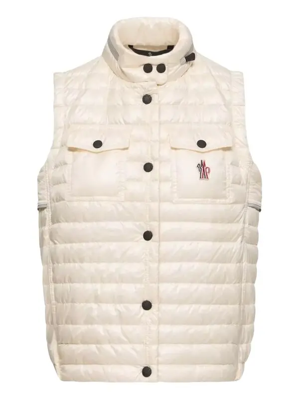 Moncler Gumiane Quilted Down Vest - White Ivory
