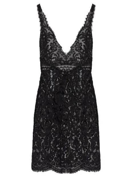 Dsquared2 Scalloped Lace Mini Dress - Black