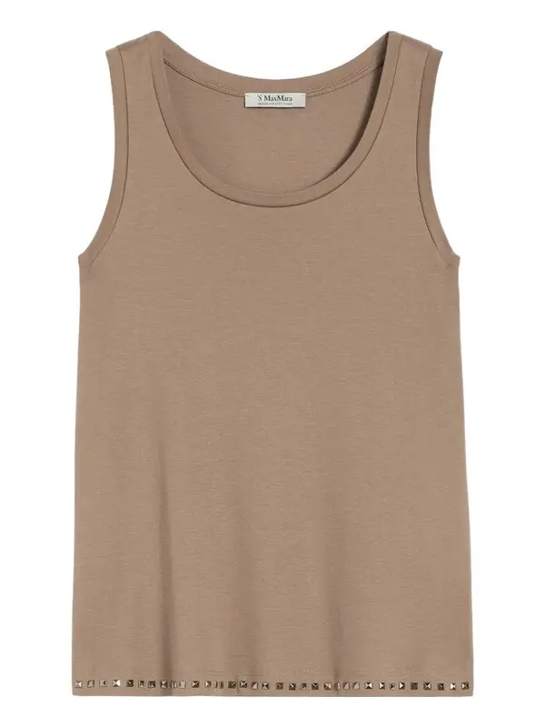 Max Mara Stud Embellished Sleeveless Tank Top - Hazelnut Brown