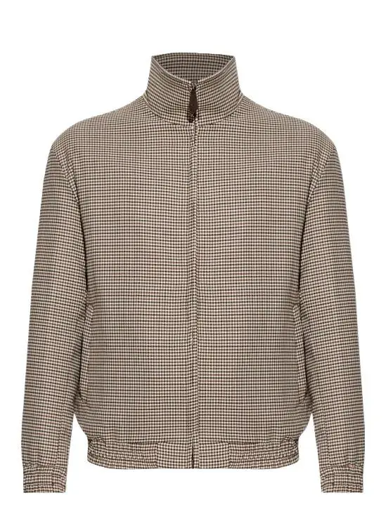 Etro Quilted Checked Jacket With Stand-up Collar - Nude