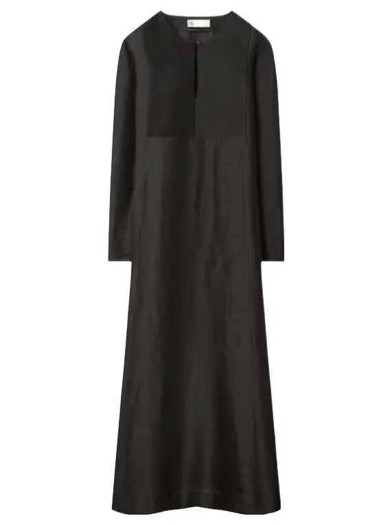Tory Burch Pleated Caftan Dress - Black