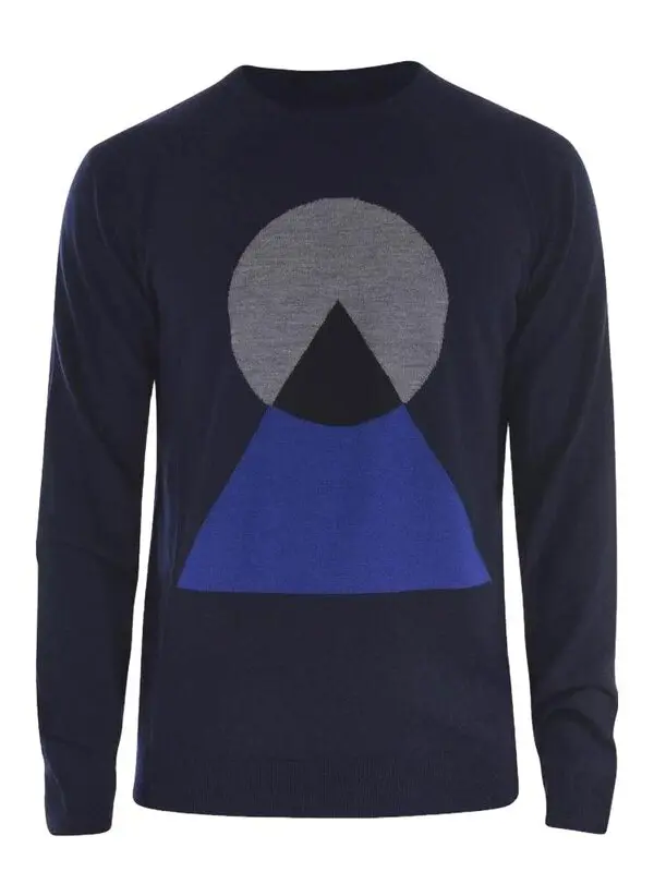 Kenzo Geometric Pattern Crew Neck Sweater - Black
