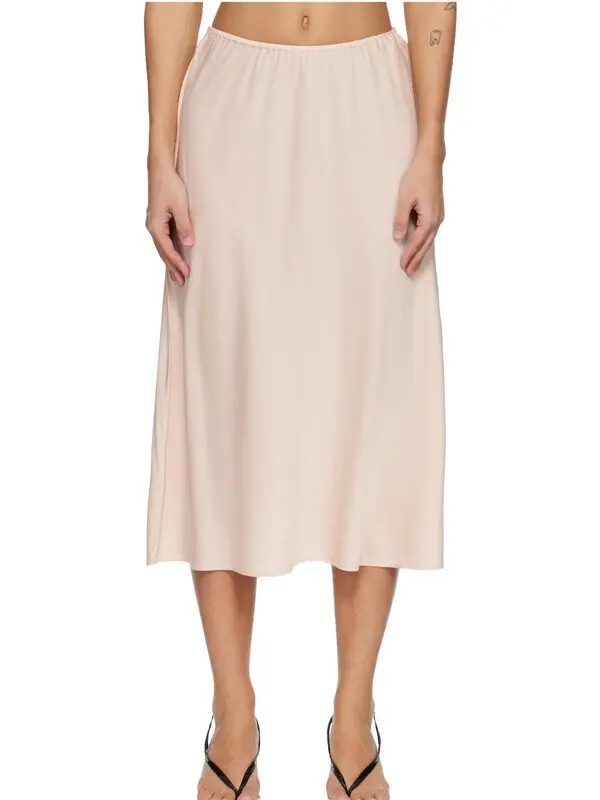LISA YANG Midi Skirt With Elasticated Waist - Nude