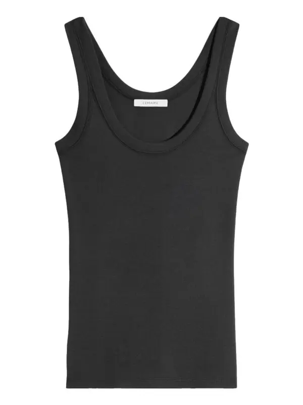 LEMAIRE Ribbed Crewneck Sleeveless Top - Black
