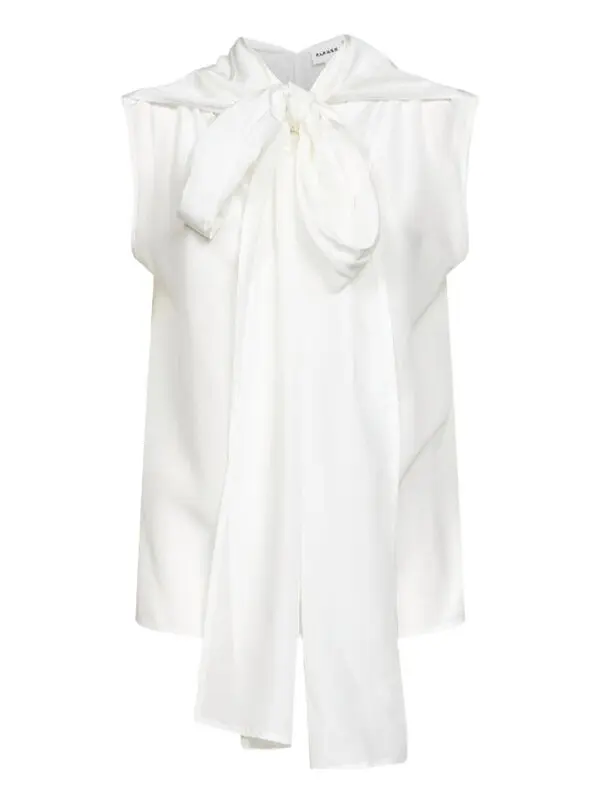 P.a.r.o.s.h Tie-neck Sleeveless Top - White