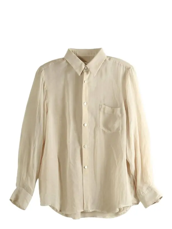 Comme Des Garçons Long-sleeved Shirt With Lapel Collar - Light Brown
