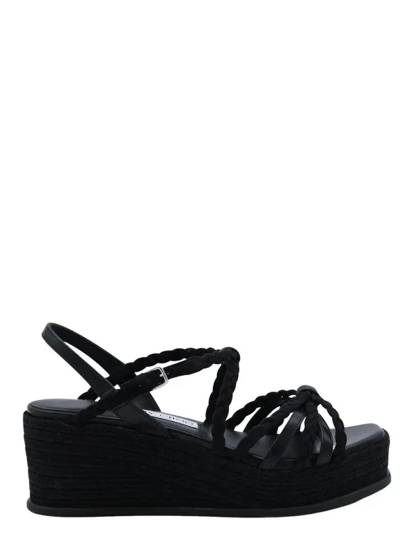 JIMMY CHOO Nyra 60 Wedge Sandals - Black