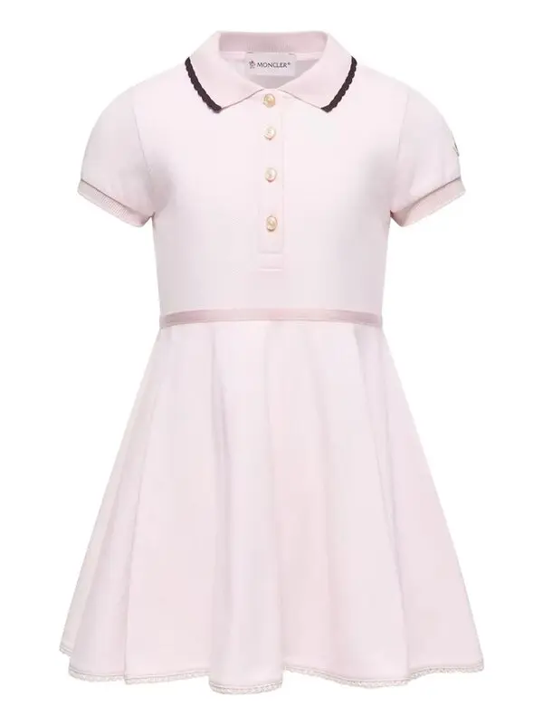 Moncler Pleated Polo Shirt Dress - Light Pink