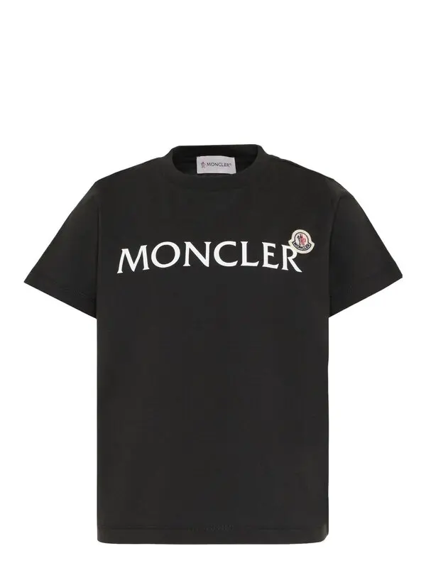 Moncler Logo Printed Crewneck T-shirt - Black