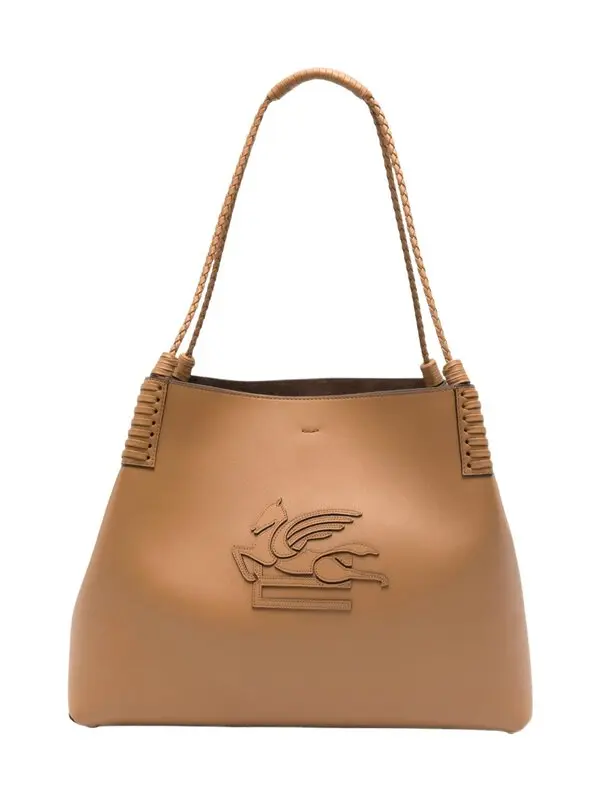 Etro Braided-handle Shoulder Bag - Light Brown