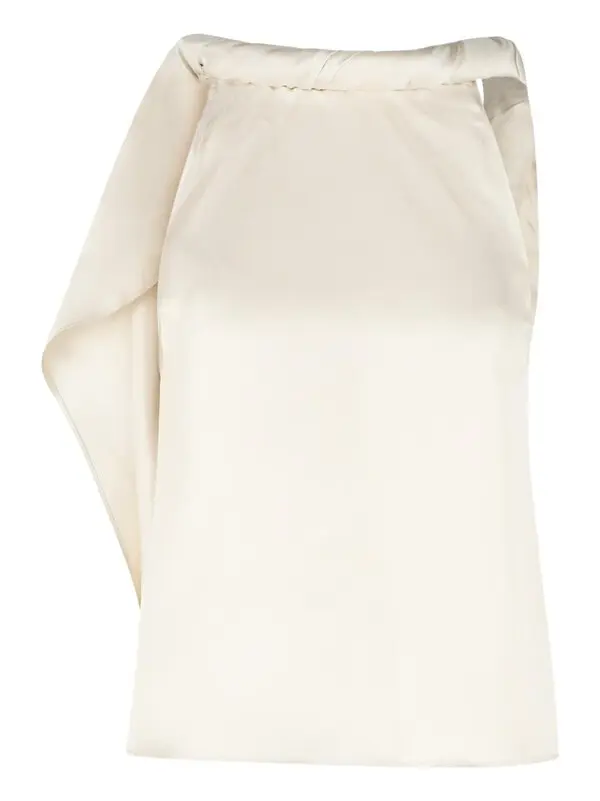 Loulou De Saison Wilma Draped Collar Top - White