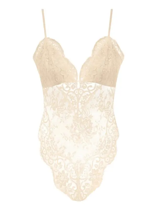 Zimmermann Lace Teddy Bodysuit - Cream