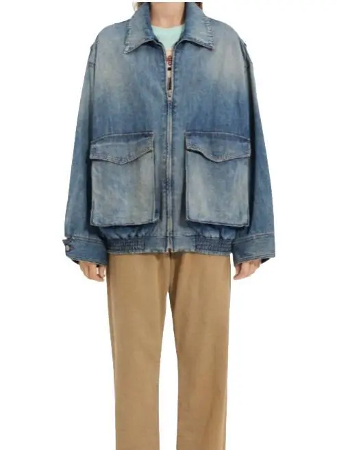 MAISON MARGIELA Zip-up Denim Jacket - Blue