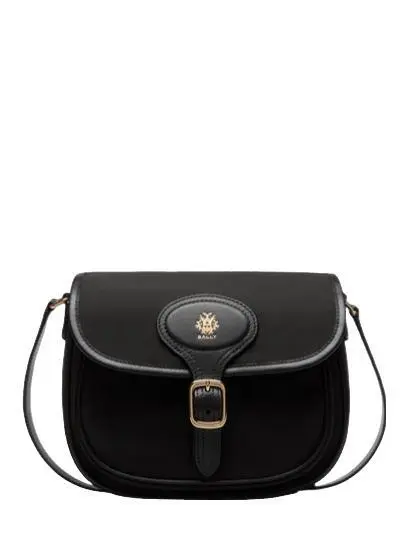 Bally Leather Crossbody Bag With Crest Detail - Black