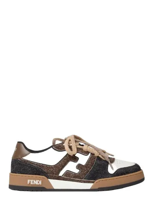 Fendi Ff Logo Printed Low-top Sneakers - Color