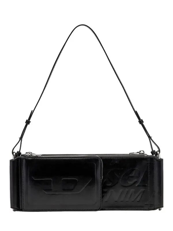 DIESEL® Logo Embossed Shoulder Bag - Black