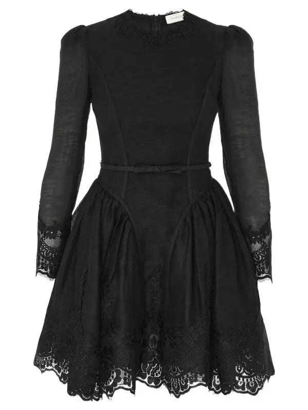 Zimmermann Lace-trimmed Mini Dress - Black