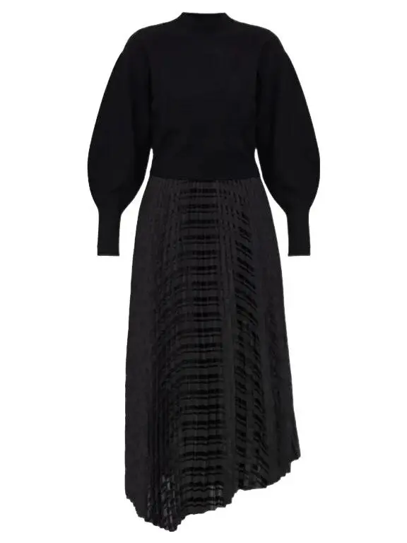 ALLSAINTS Sinead Pleated Midi Dress - Black