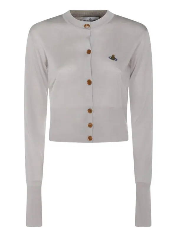 VIVIENNE WESTWOOD Bea Knit Cropped Cardigan - Gray