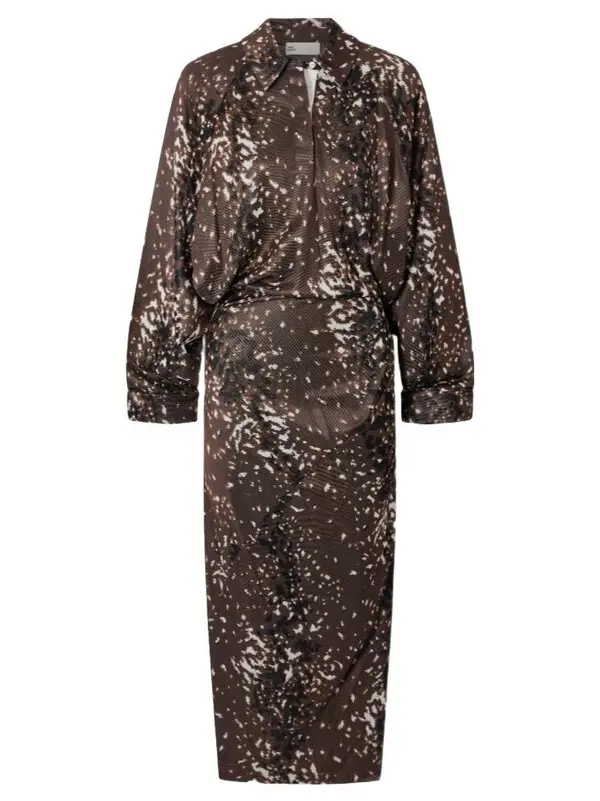 Tory Burch Printed Long Sleeve Dress - Black