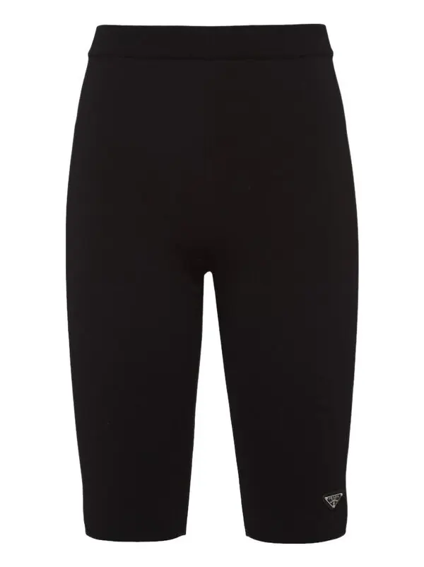 Prada Ribbed Viscose And Wool Bermuda Shorts - Black
