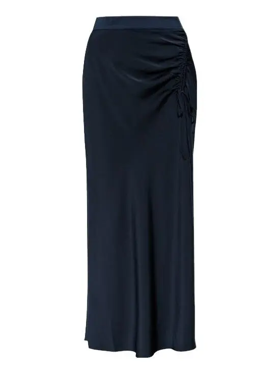 ALLSAINTS Alexia Ruched Maxi Skirt - University Blue
