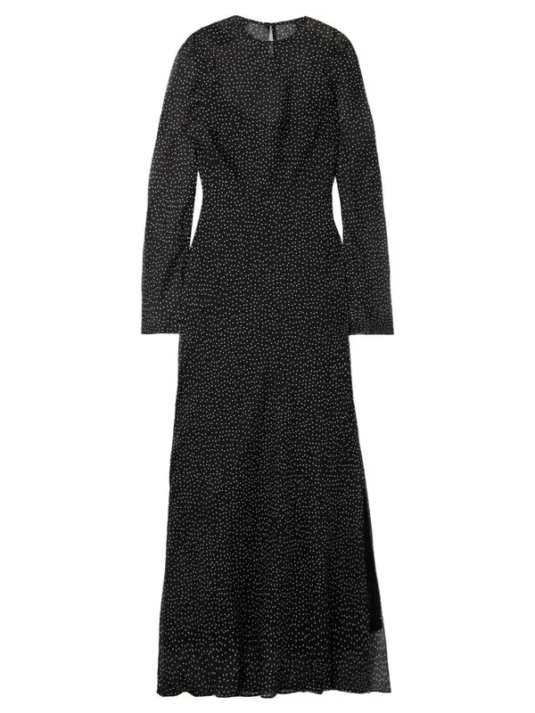 SIR. Lisander Layered Polka-dot Silk-chiffon Maxi Dress - Black