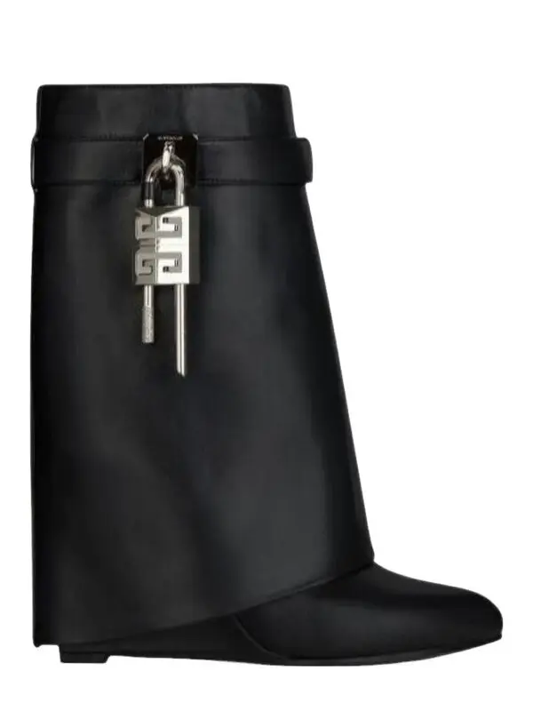 Givenchy Shark Lock Wedge Ankle Boots - Black