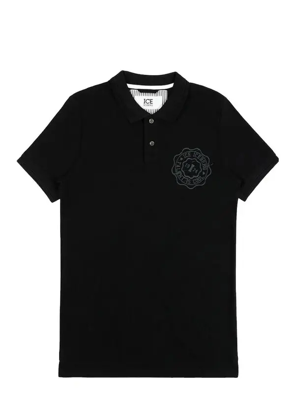 Iceberg Logo Polo Shirt - Black