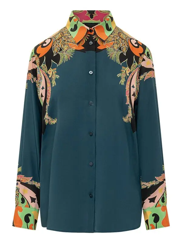 Etro Printed Long Sleeve Shirt - Blue