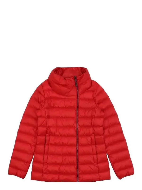 Max Mara Quilted Short Down Jacket With Zipper And Stand Collar - Red