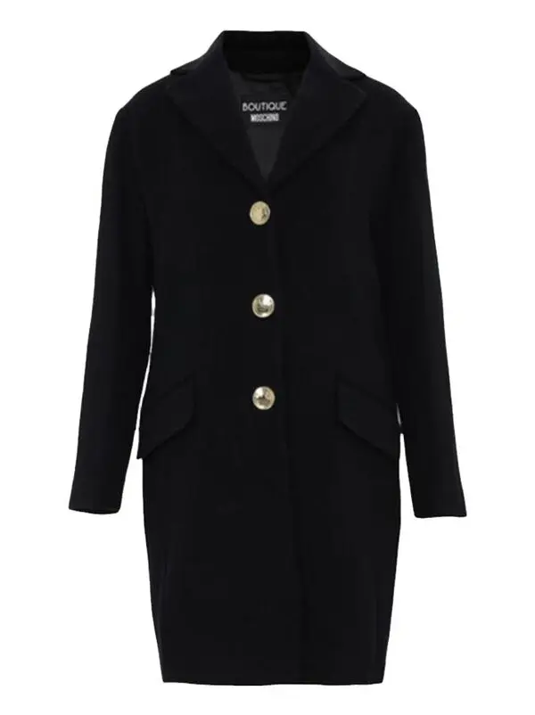 Moschino Single-breasted Coat - Black