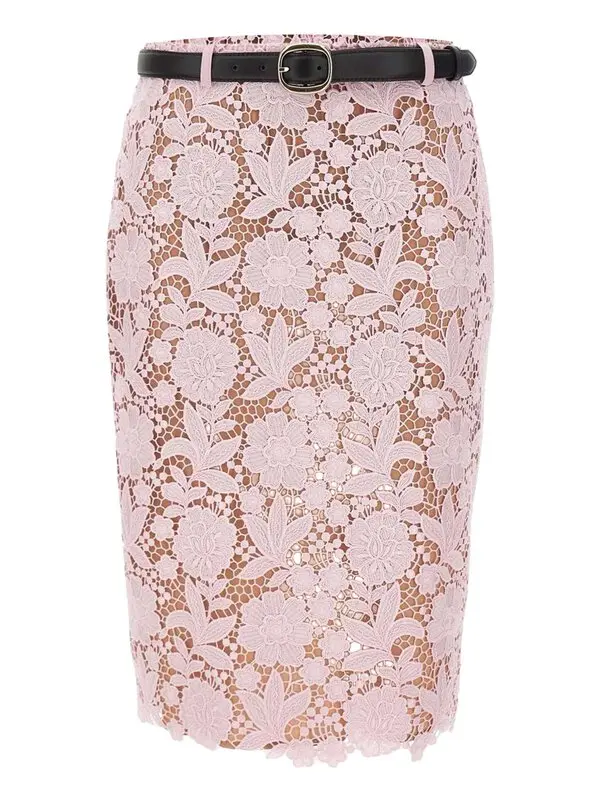 SELF-PORTRAIT Floral Lace Midi Skirt - No