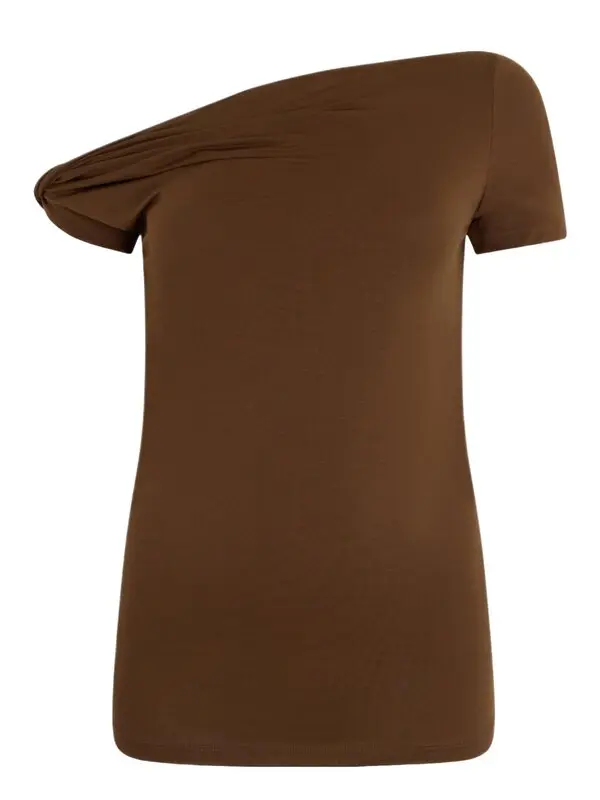 7 For All Mankind Asymmetrical Knot T-shirt - Brown