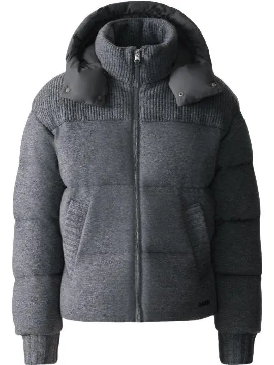 Mackage Griffen Padded Jacket With Detachable Hood - Carbon Mixture Carbon Mixture Coffee