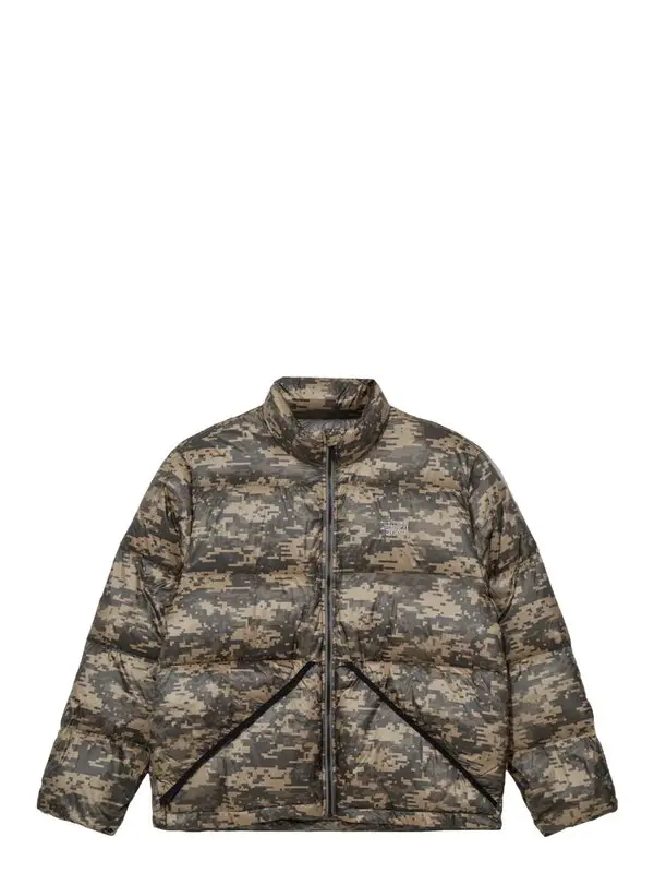 StÜssy Long Sleeve Cotton Coat With Zip Closure And Trimmed Pockets - Black