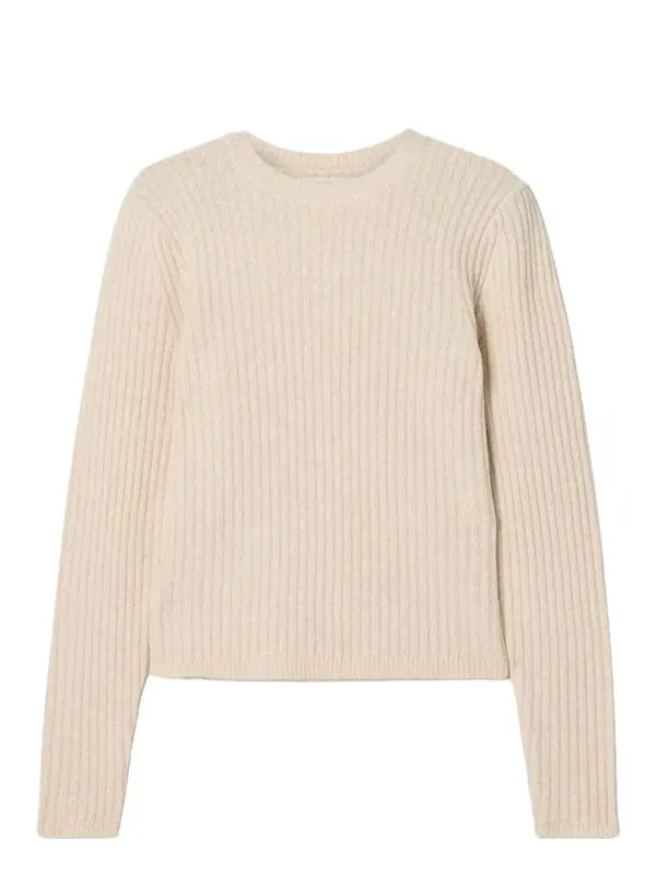 Co Name Long-sleeved Crew Neck Sweater - Ivory