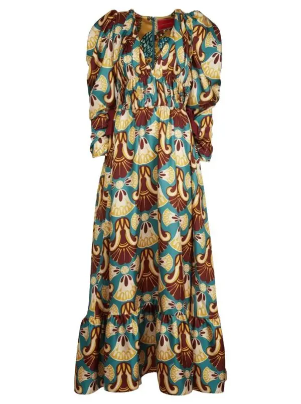 La DoubleJ Biennale Graphic-print Maxi Dress - Brown