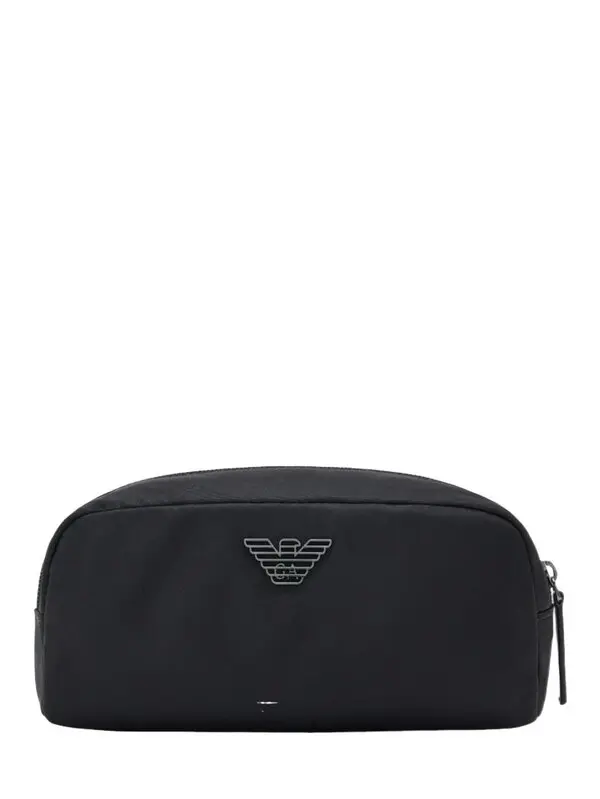 Emporio Armani Eagle Plaque Makeup Bag - Black