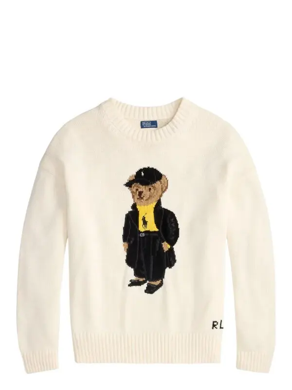 Polo Ralph Lauren Polo Bear Intarsia-knit Crewneck Jumper - White