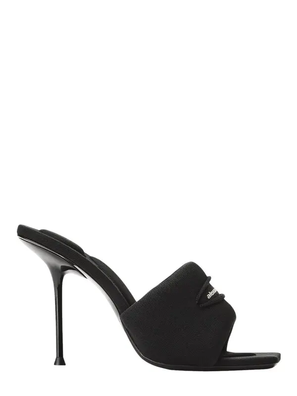 Alexander Wang Julie Slashed Knit Mule Sandals - Black