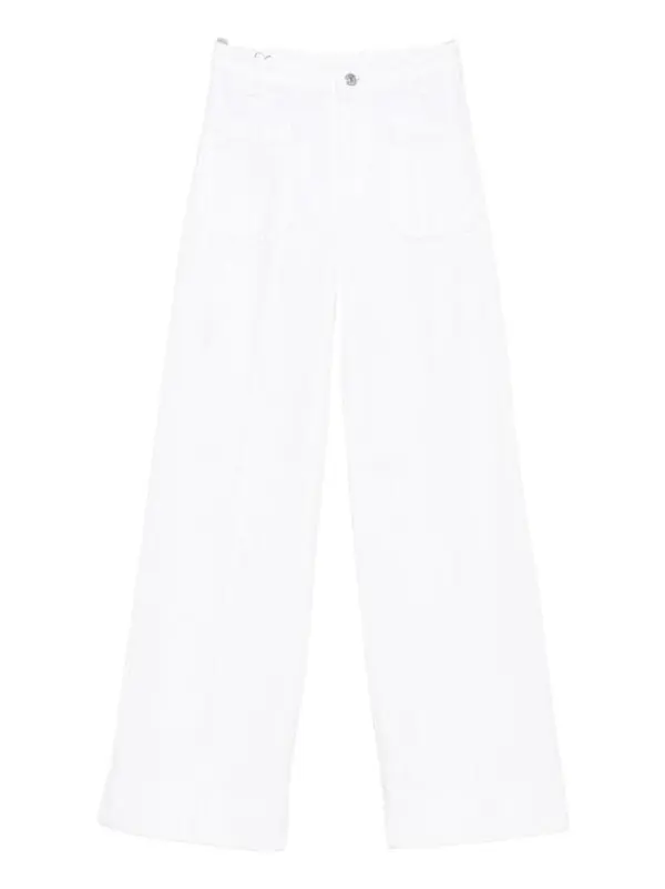 Victoria Beckham Belt Loop Straight Leg Jeans - White