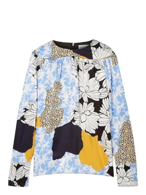 BY MALENE BIRGER Printed Satin Shirt With Long Sleeves - Multicolor