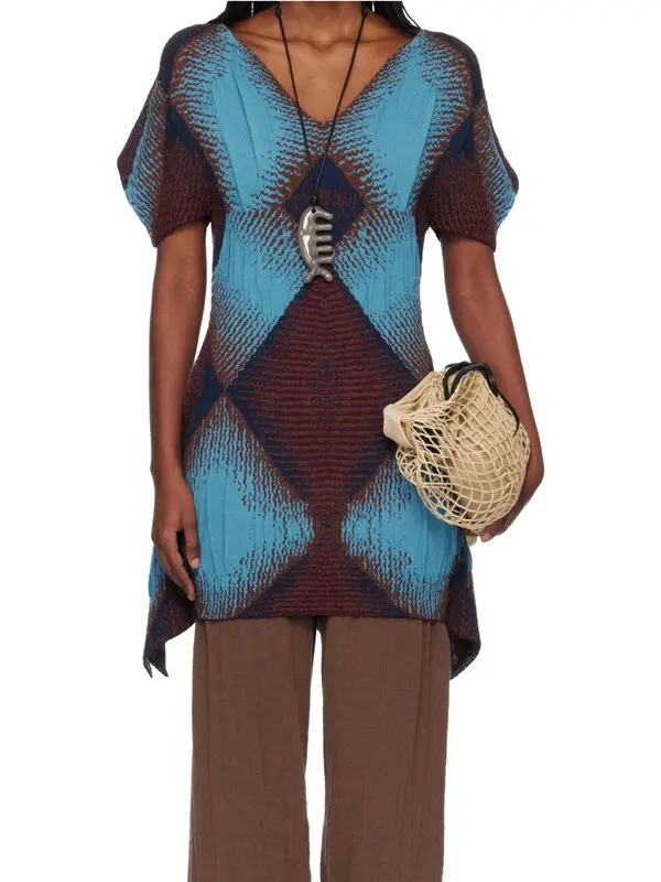 KIKO KOSTADINOV V-neck Graphic Jacquard Dress - Multicolor