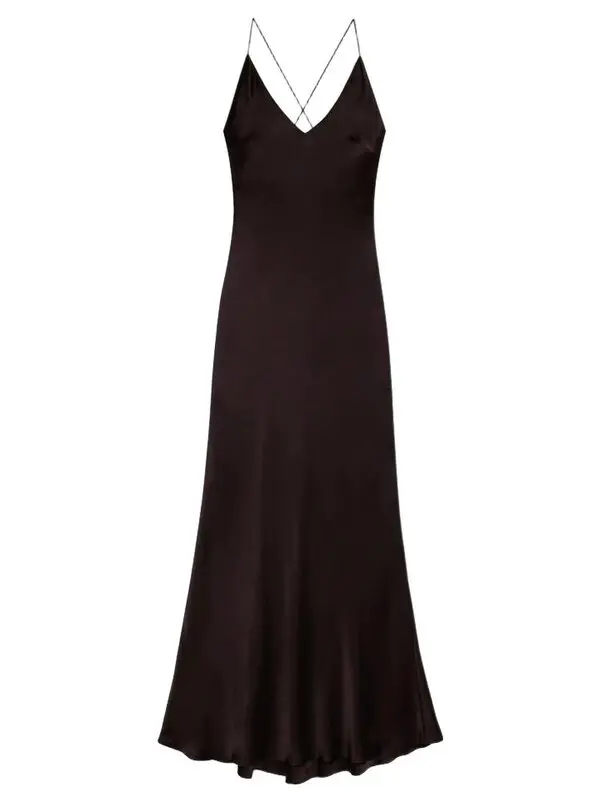 ANINE BING Laurel Strappy Maxi Dress - Dark Brown