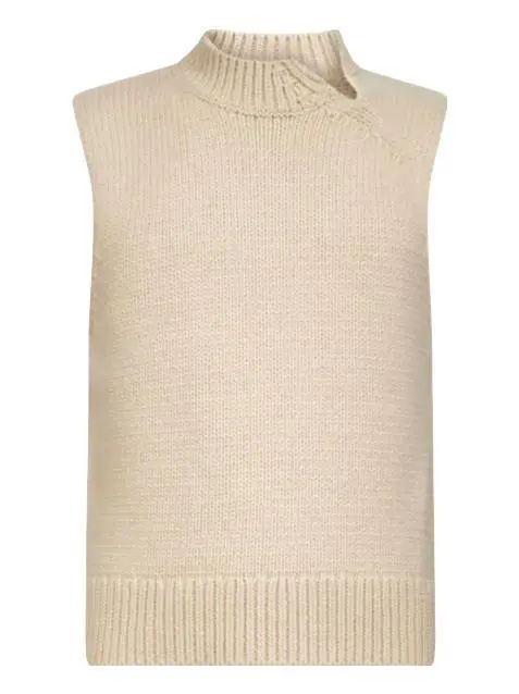 Dries Van Noten Stand Collar Sleeveless Sweater - Nude