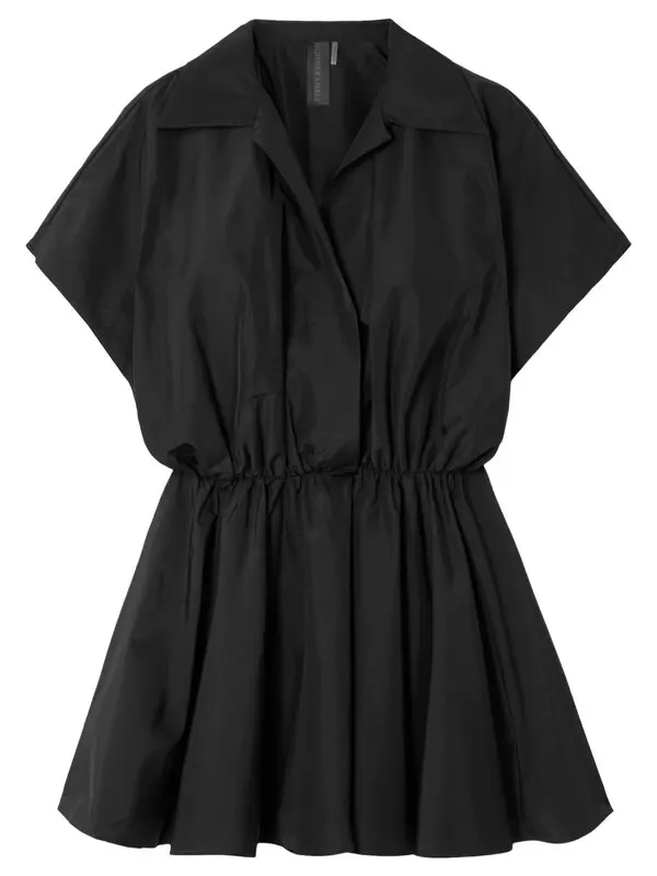 Norma Kamali Sleeveless Shirt Flared Mini Dress - Black