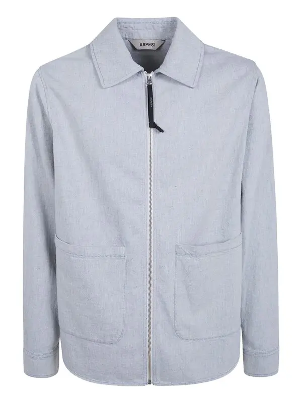Aspesi Classic Collar Zip-up Casual Jacket - Gray