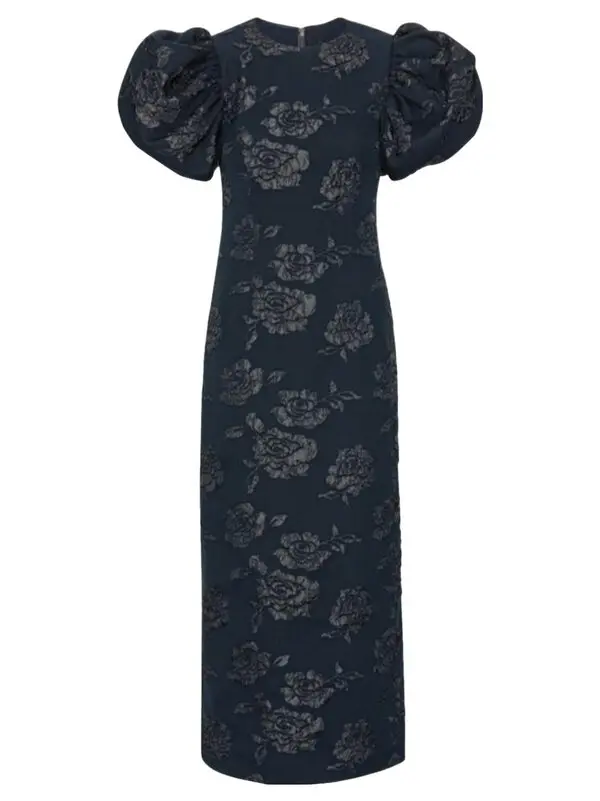 ROTATE BY BIRGER CHRISTENSEN Floral Puff Sleeve Maxi Dress - Blue